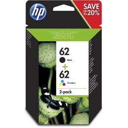 HP 62 / N9J71AE 2-Pack (Cyan Magenta Yellow) Pigmwnted Black Ink - Tintenpatrone Dye-based tricolour