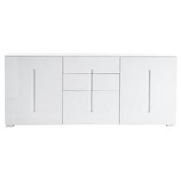 Miliboo Design-Sideboard Weiß lackiert 2 Türen 3 Schubladen TED