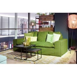 Die Wäscherei Hamburg 2,5-Sitzer Sofa Calais mit grüner Stoffhusse