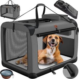 Hundebox Hundetransportbox faltbar Inkl.Hundenapf Transporttasche Hundetasche Transportbox für Haustiere Hunde und Katzen Haustiertransportbox