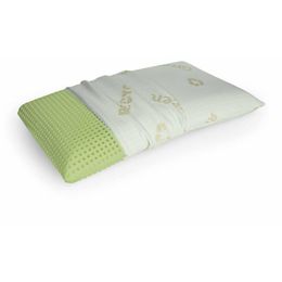 TALAMO ITALIA - Kissen fürs Bett, 100 % Made in Italy, Kissen aus Organic Green Memory, perforierter und umweltfreundlicher Kissenbezug, 73 x 43 x 14