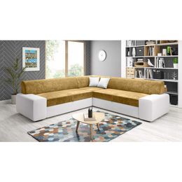 FURNIX Couch mit Schlaffunktion ausziehbar Kunstleder NOSMISS MAXI MA120-MH48