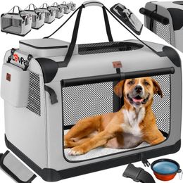 LOVPET® Hundebox Hundetransportbox faltbar Inkl.Hundenapf Transporttasche Hundetasche Transportbox für Haustiere Hunde und Katzen