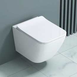 Doporro - Hänge-WC Toilette Aachen308 inkl. Soft-Close Spülrandloses wc spülrandlose toilette - Weiß | Modell A308