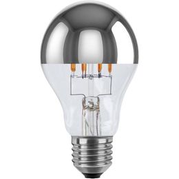 Segula LED-Leuchtmittel Vintage Line, E27, 1 St., Warmweiß, dimmbar, Glühlampe A67 Spiegelkopf silber, E27, silberfarben