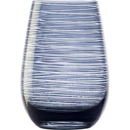 Stölzle Becher TWISTER, Glas, 6-teilig, blau|grau
