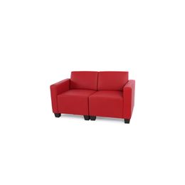 MCW Modular 2-Sitzer Sofa Couch Moncalieri, Kunstleder ~ rot