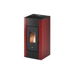 Pelletofen Cristal 9 Metall Rot 8,5 kW Pellet Air Kamin Kaminofen belüftet - Cadel