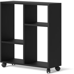 Bim Furniture - Couchtisch bücherregal trasco 2 schwarz matt auf rollen