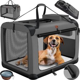 LOVPET® Hundebox Hundetransportbox faltbar Inkl.Hundenapf Transporttasche Hundetasche Transportbox für Haustiere, Hunde und Katzen Haustiertransportbox