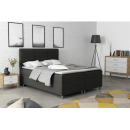 Deine Möbel 24 Boxspringbett SUSAN 140x200 160x200 180x200 in Velour inkl. Matratzen und Topper