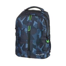 WALKER Schulrucksack Elite 2.0 Camo Kunstfaser anthrazit/blau