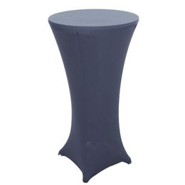Set Stehtisch + Stehtischhusse MCW-J30, Bistrotisch Tischhusse, klappbar h&ouml;henverstellbar &Oslash; 60cm ~ Husse anthrazit-grau