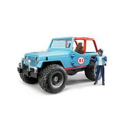 Bruder Jeep Cross Country Racer blau mit Rennfahrer 2541 Spielzeugauto