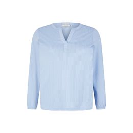 Tom Tailor Damen Plus - Gestreiftes Blusenshirt, blau, Streifenmuster, Gr. 50