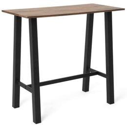 CAESAROO Bar-Tisch 117x56 cm mit Platte aus Holzoptik und Anthrazitgrau Eiche und Grau