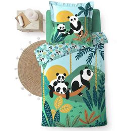 Kinderbettwäsche-Set panda life, Baumwolle, 140 x 200 cm
