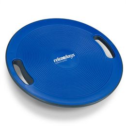 Relaxdays - Balance Board, rutschfeste Oberfläche, seitliche Griffe, Wackelbrett Gleichgewichtstraining, ø 40 cm, blau