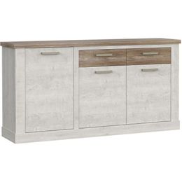 Newfurn Sideboard Pinie Weiß Pinie Weiß Kommode Modern - 172,2x90,3x41,3 cm (BxHxT) - Highboard Anrichte - [Coby.three] Wohnzimmer Wohnstube - Pinie