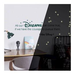 K&L WALL ART K&L Wall Art Wandtattoo All our dreams Leuchtsterne Gelb 120x40cm selbstklebend