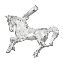 Gallay Dog Tag Anhänger Anhänger 32x25mm großes Pferd massiv ausgeformt glänzend Silber 925