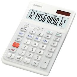Casio JE-12E-WE Tischrechner Weiß Display (Stellen): 12 batteriebetrieben, solarbetrieben (B x H x T) 111 x 178 x 24 mm