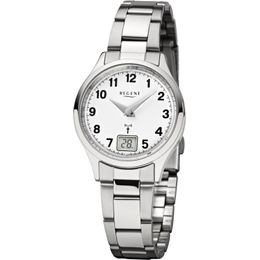 Regent Uhren Funkuhr REGENT "30674099" Armbanduhren silberfarben Damen Quarzuhren