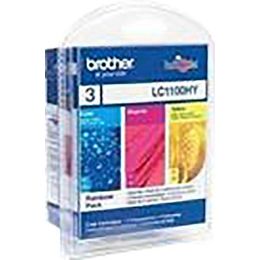 Brother LC-1100 Rainbow Pack Tintenpatrone (Packung, 3-tlg), bunt