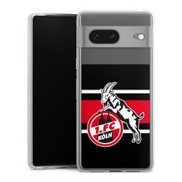 DeinDesign Handyhülle 1. FC Köln Offizielles Lizenzprodukt Colour Stripes 1.FC, Google Pixel 7 Silikon Hülle Bumper Case Handy Schutzhülle, weiß