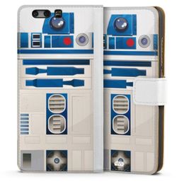 DeinDesign Handyhülle Star Wars R2D2 Fanartikel R2D2 Closeup - Star Wars, Huawei P10 Hülle Handy Flip Case Wallet Cover Handytasche Leder, weiß