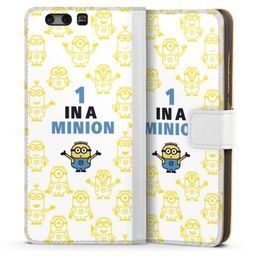 DeinDesign Handyhülle Minions Ich – Einfach unverbesserlich Bob 1 in a Minion, Huawei P10 Hülle Handy Flip Case Wallet Cover Handytasche Leder, weiß