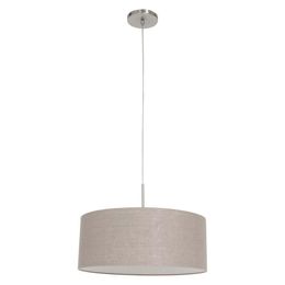 Steinhauer LIGHTING Deckenleuchte, Esszimmerleuchte Hängelampe Pendelleuchte Leinen grau stahl