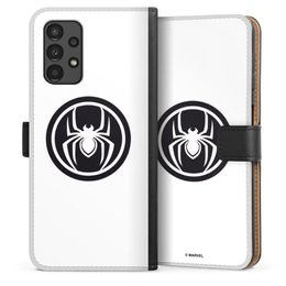 DeinDesign Handyhülle Spider-Man Spider Logo White, Samsung Galaxy A13 4G Hülle Handy Flip Case Wallet Cover, schwarz