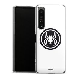 DeinDesign Handyhülle Spider-Man Spider Logo White, Sony Xperia 1 IV Silikon Hülle Bumper Case Handy Schutzhülle, weiß