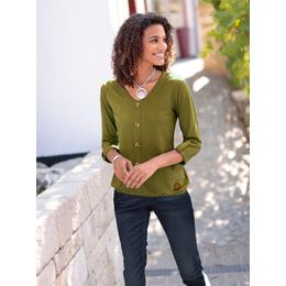 V-Shirt Casual Looks "Shirt" Gr. 54, grün (oliv) Damen Shirts V-Shirts