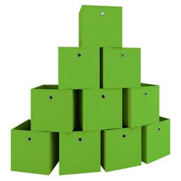 Vcm 10er Set Stoff Faltbox Klappbox Boxas (Farbe: Grün)