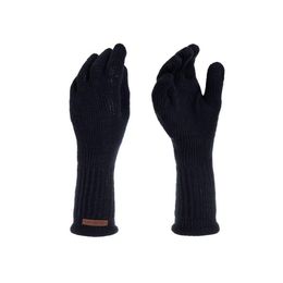 Knit Factory Strickhandschuhe Lana Handschuhe One Size Glatt Dunkelblau Handschuhe Handstulpen Handschuhe ihne Finger