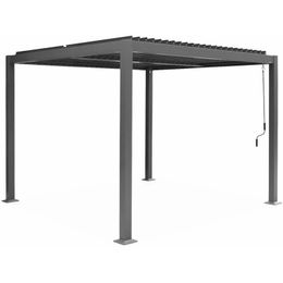 Sweeek - Bioklimatische Pergola, Aluminium und Stahl, 3x3 m, verstellbare Lamellen