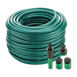 Homecall - Bewässerungsschlauch Gartenschlauch Wasserschlauch pvc Schlauch 50M 1/2 zoll flexibel verstärkter knickgeschutzt, mit Anschlüssen und