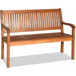 Gartenbank Holz 2-3 Sitzer, bis 320kg, wetterfest, Sitzbank aus Eukalyptus 126x63x91cm - Costway