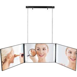 360 Grad Spiegel Rasierspiegel Kosmetikspiegel mit Beleuchtung mit 5X Vergrößerung Höhenverstellbaren für Make-up, Schwarz - Emke