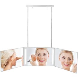 360 Grad Spiegel Rasierspiegel Kosmetikspiegel mit Beleuchtung mit 5X Vergrößerung Höhenverstellbaren für Make-up, Weiß - Emke