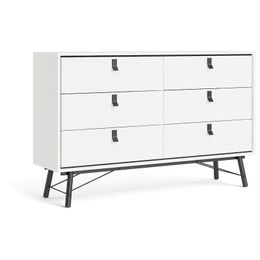 ebuy24 Rye Kommode breit 6 Schubladen mattweiss.