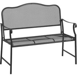 Nostalgische Gartenbank aus Metall, 2-Sitzer, wetterbeständig, schwarz, 113 cm x 58 cm x 98 cm - Schwarz - Outsunny