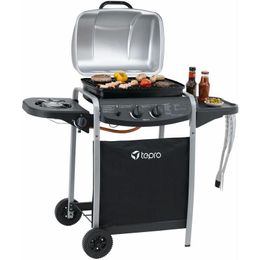 Gasgrill Fremont Grillwagen Gasgrillwagen mit Doppelbrenner Seitenbrenner - Tepro