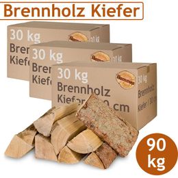 Kiefer Brennholz Kaminholz 90 kg Holz Für Ofen und Kamin Kaminofen Feuerschale Grill Feuerholz 30 cm Holzscheite Wood Kammergetrocknet Flameup