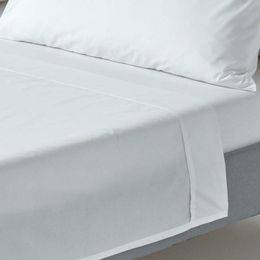 Homescapes - Bettlaken ohne Gummizug weiss, Fadendichte 200, 240 x 275 cm - Weiß