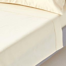 Homescapes - Bettlaken vanille, Fadendichte 1000, 178 x 255 cm - Crème