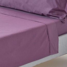 Homescapes - Bettlaken ohne Gummizug traube lila, Fadendichte 200, 178 x 255 cm - Traube Lila