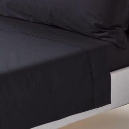 Homescapes - Bettlaken ohne Gummizug schwarz, Fadendichte 200, 275 x 275 cm - Schwarz